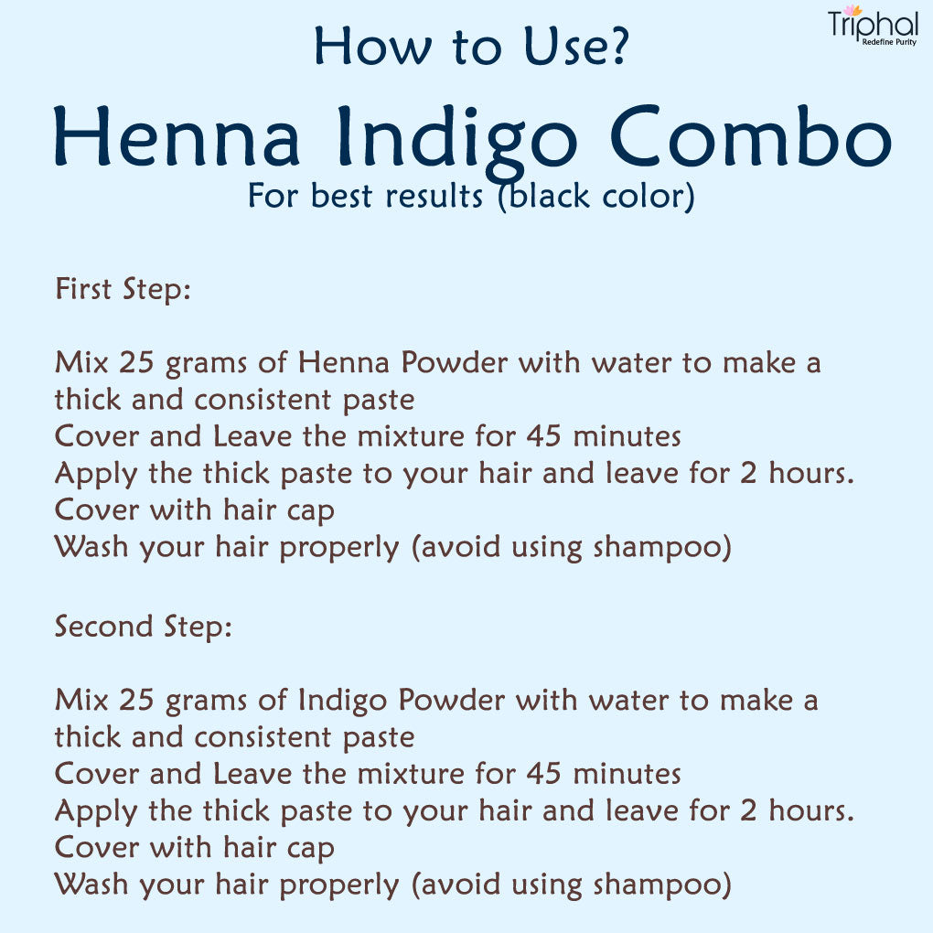 Triphal Henna and Indigo Powder Combo for Hair (100g Each) - Swadesii