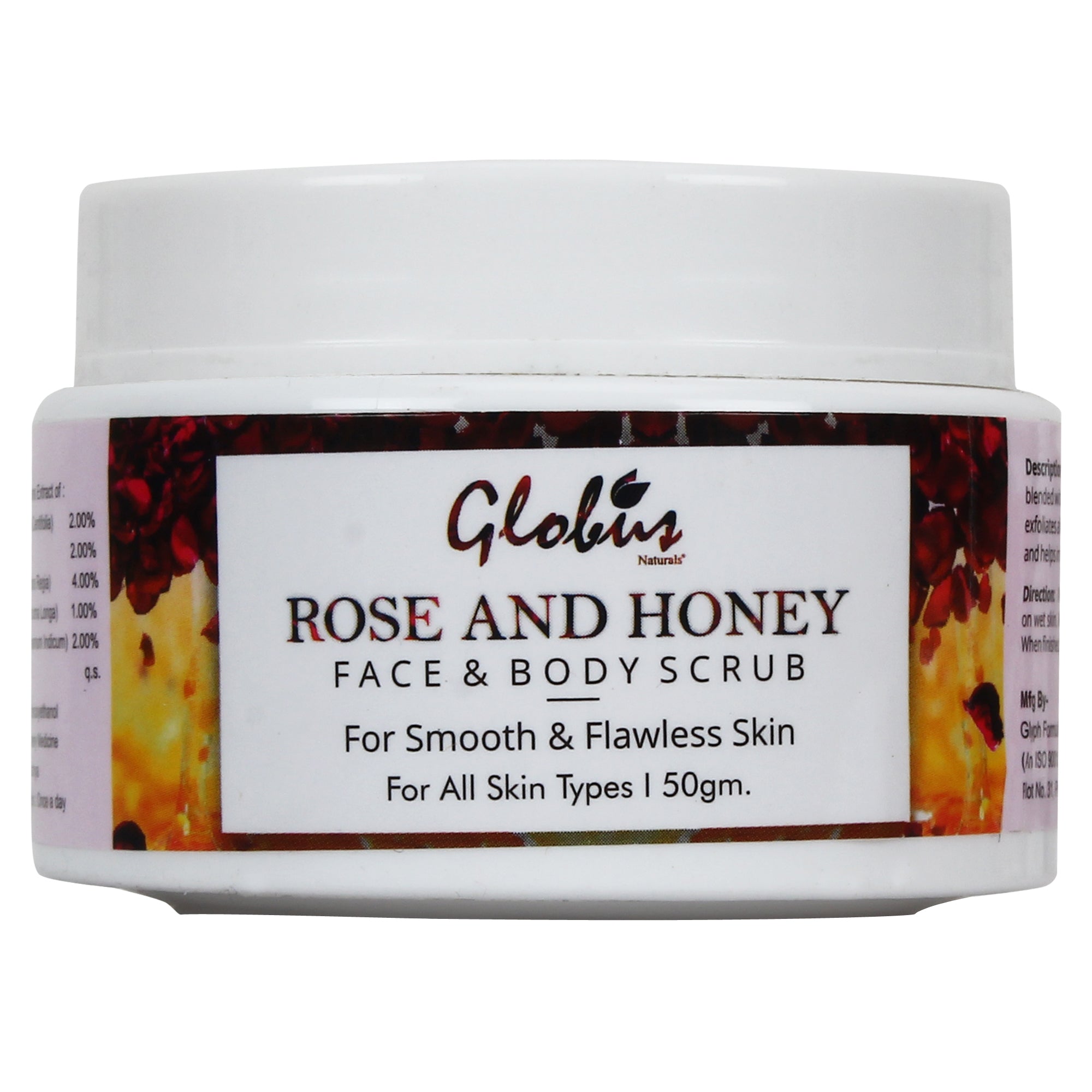 Globus Naturals Honey & Rose Face & Body Scrub - 50 gms - Swadesii