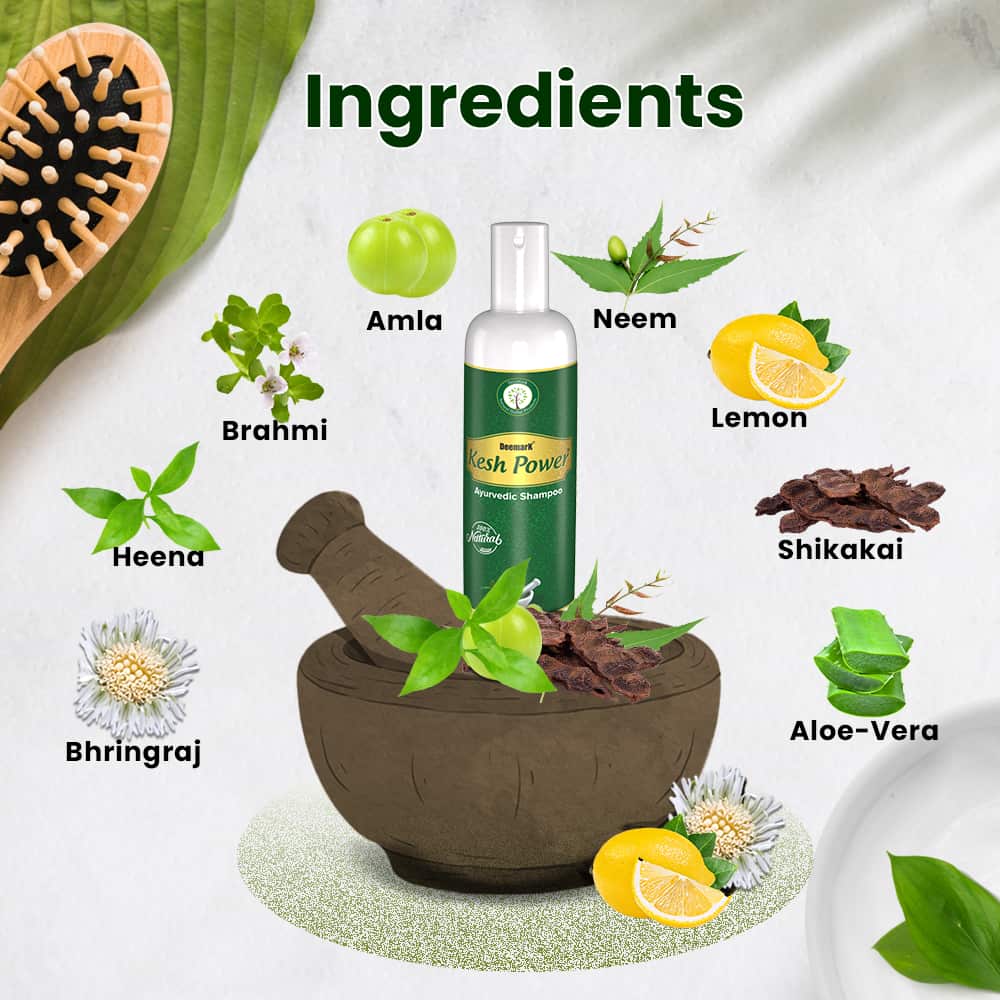 Deemark Kesh Power Ayurvedic Shampoo & Herbal Hair Oil for Healthy Hai ...
