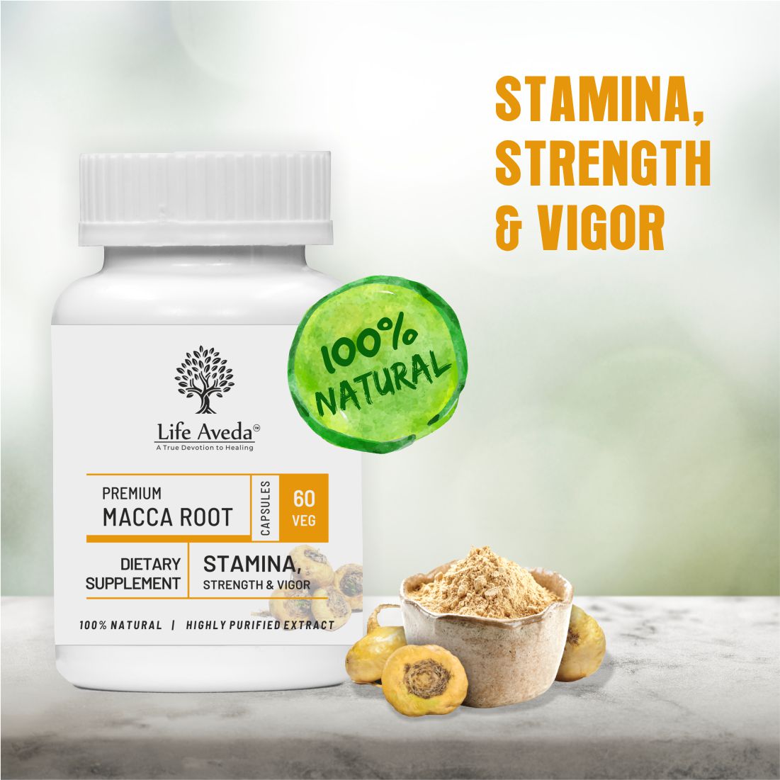 Life Aveda Macca Root Capsule - 60 Capsules - Swadesii