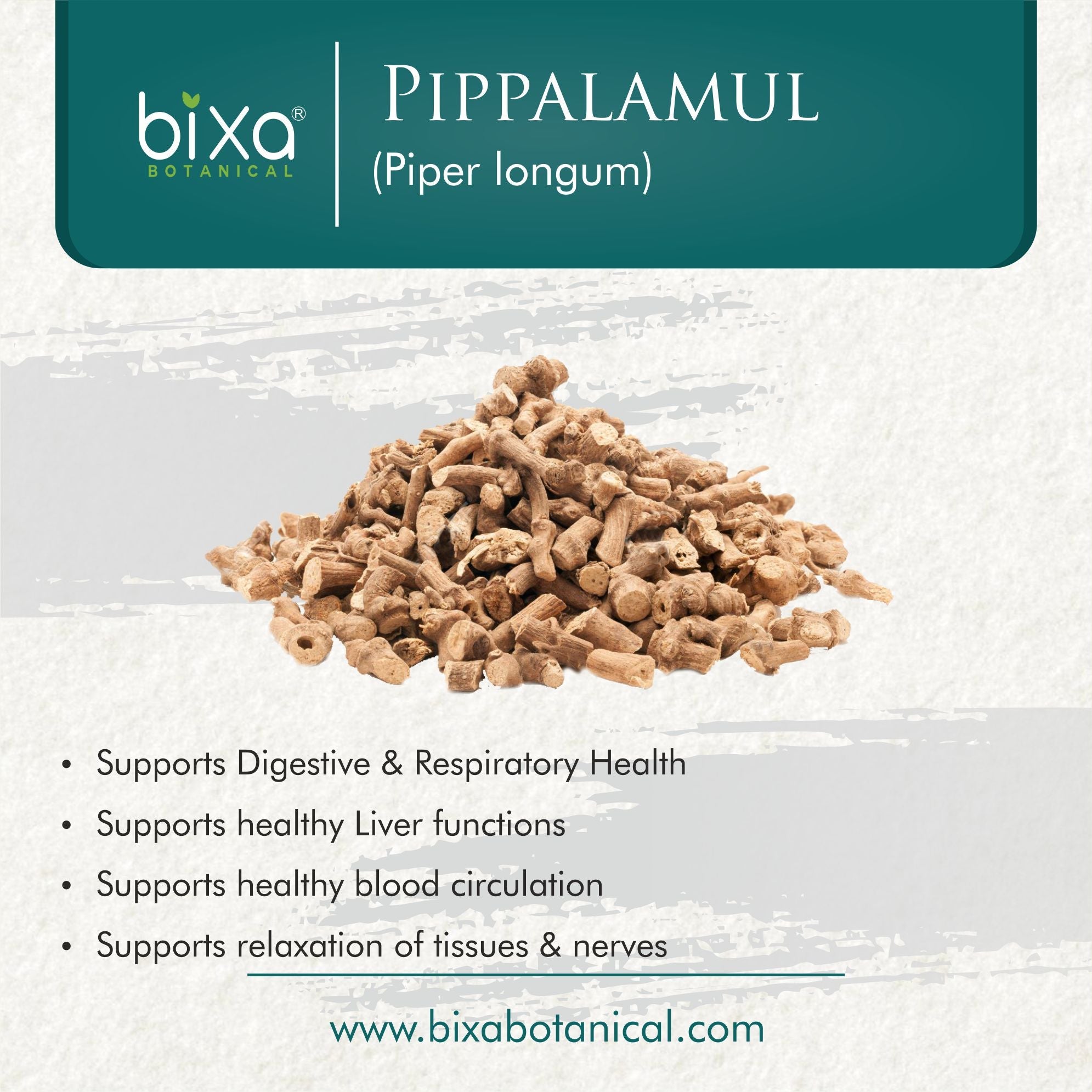 Bixa Botanical Pippali mool Powder Piper longum - Swadesii