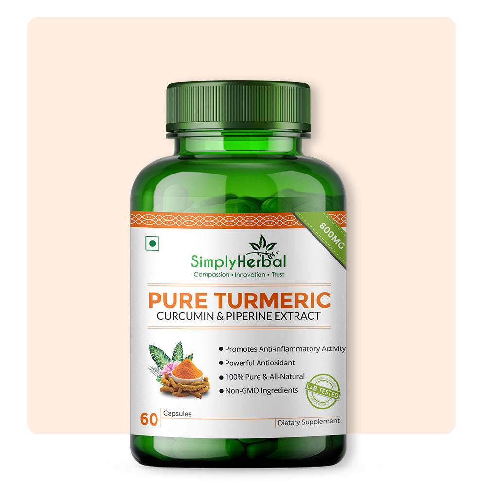 Simply Herbal Pure Turmeric Curcumin & Piperine Extract 800mg - 60 tab ...