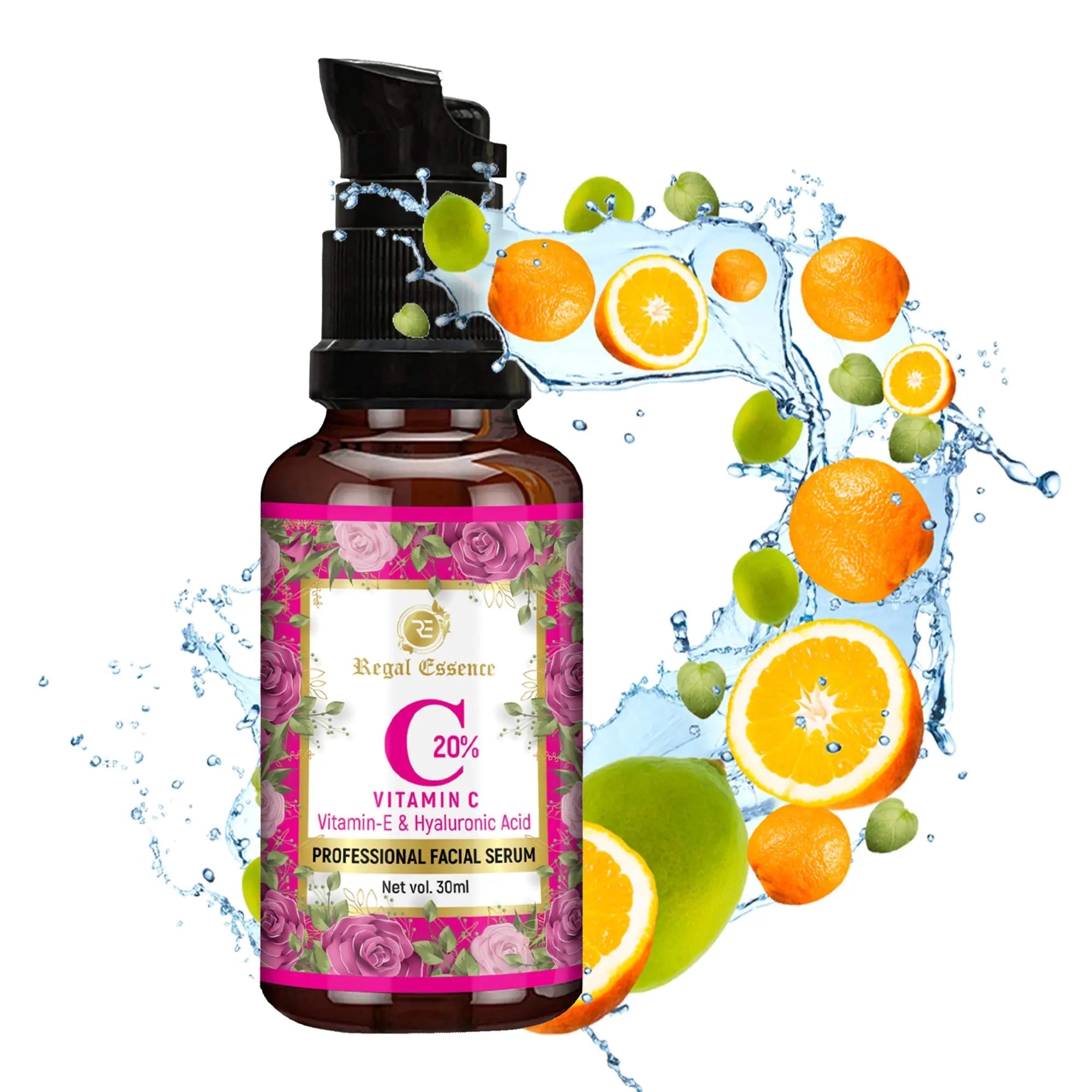Regal Essence Vitamin C & E Hyaluronic Acid Professional Facial Serum ...
