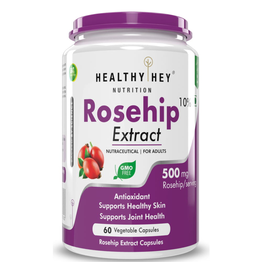 HealthyHey Rosehip Extract - 60 Veg Capsules - Swadesii