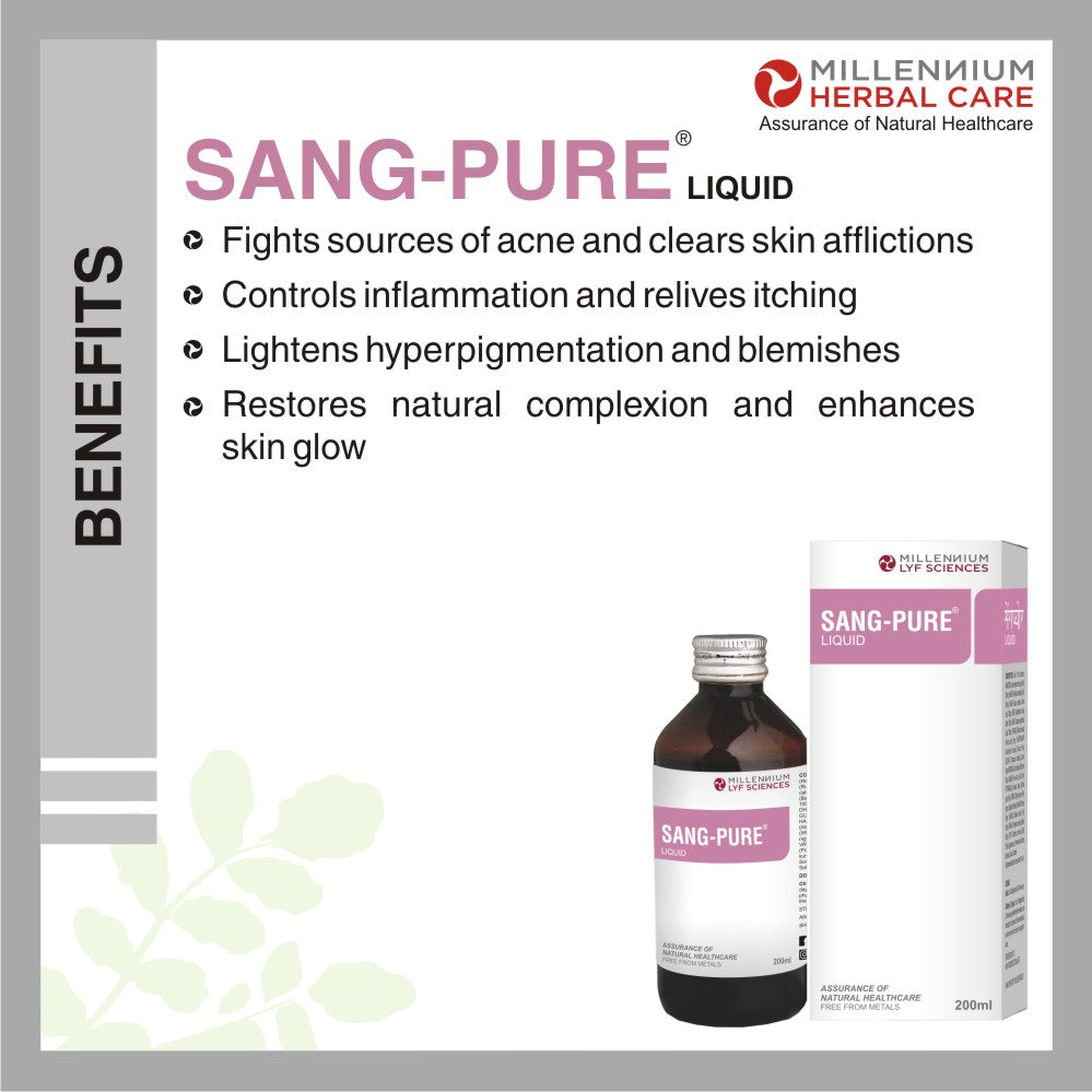 Millennium Herbal Sang-pure Liquid - 200 ml X 3 Bottles - Swadesii