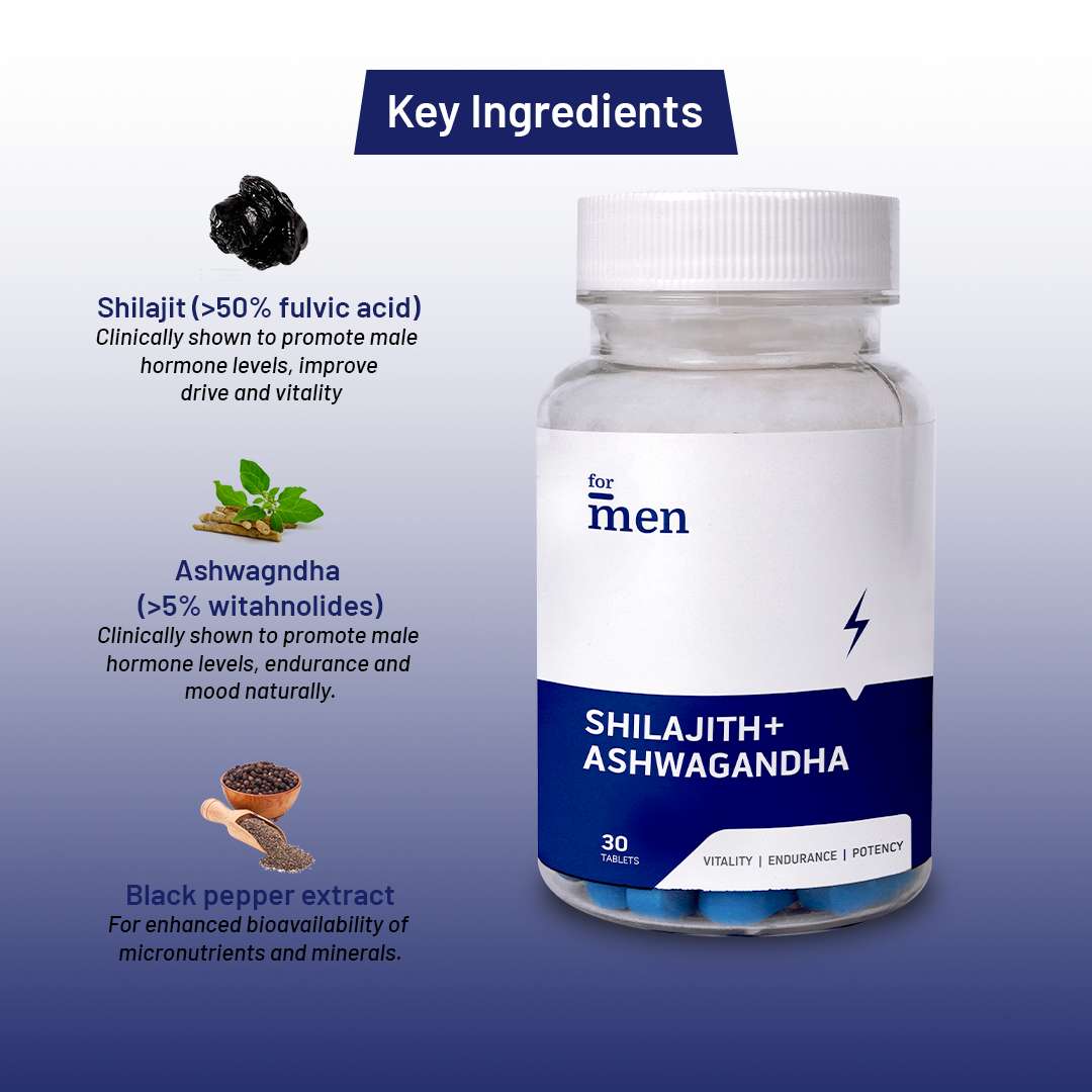 For Men Shilajit and Ashwagandha Tablets - 30 - Swadesii
