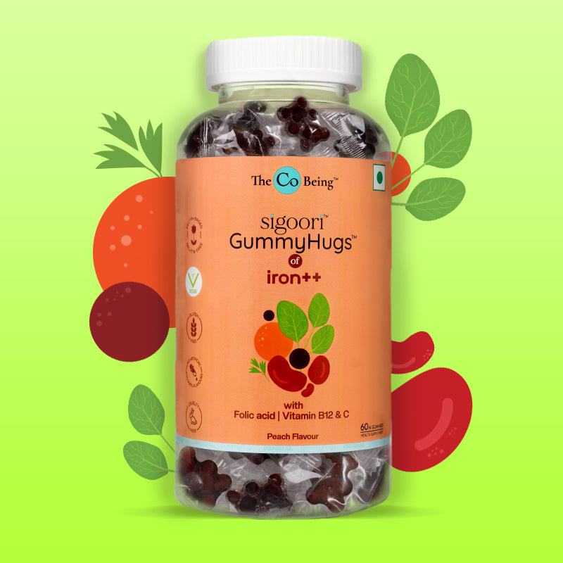 The Co Being Iron++ Gummyhugs - 60 Gummies - Peach flavor - Swadesii