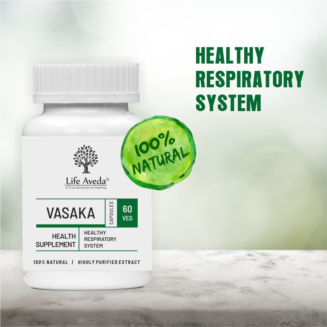Life Aveda Vasaka Capsules - 60 Capsules - Swadesii