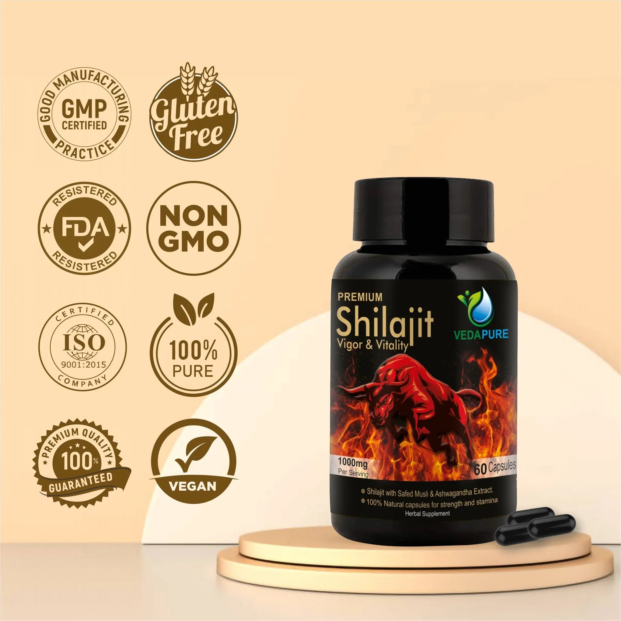 Vedapure Premium Shilajit/Shilajeet with Safed Musli & Ashwagandha Ext ...