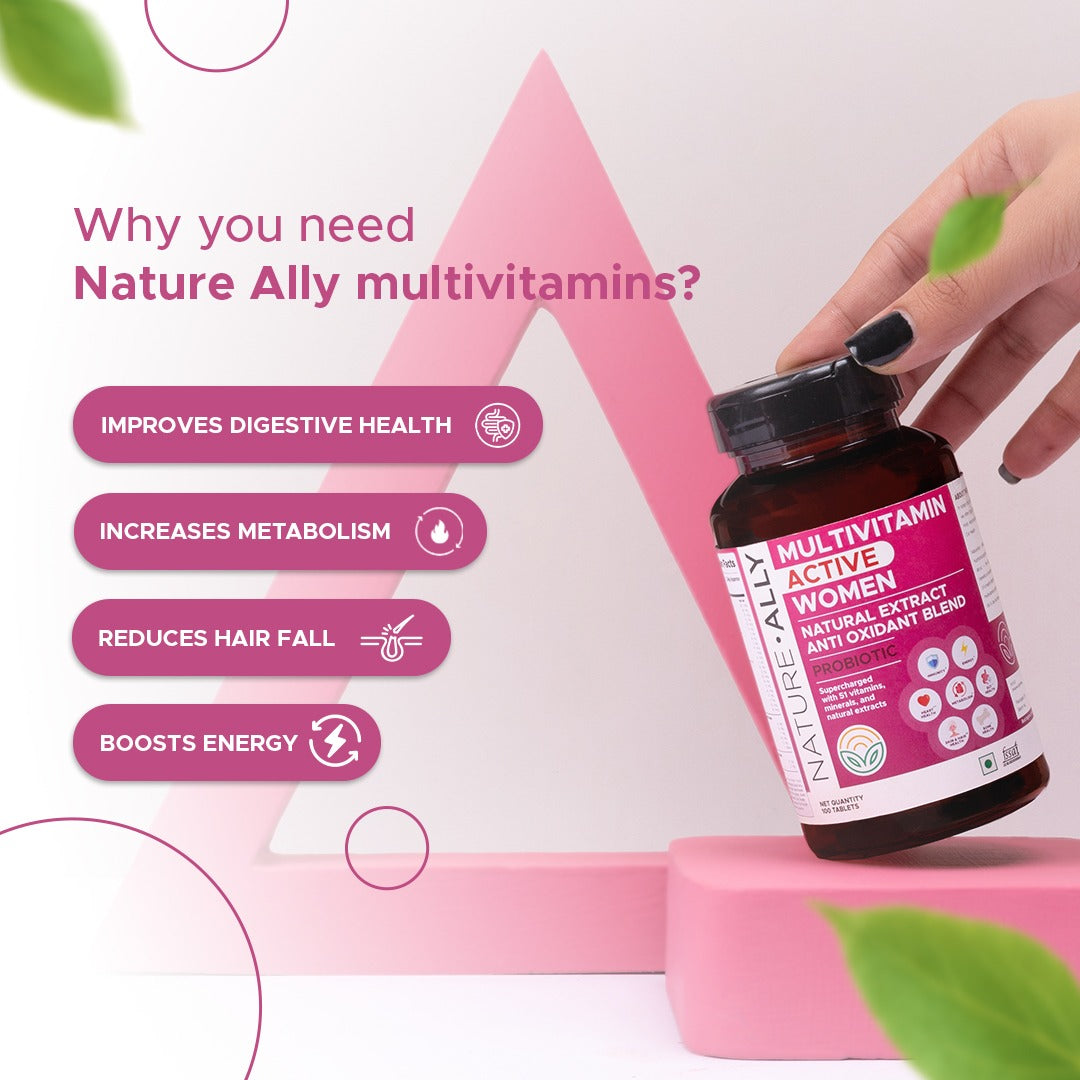 Nature Ally Active Multivitamin Tablets for Women - 120 tabs - Swadesii