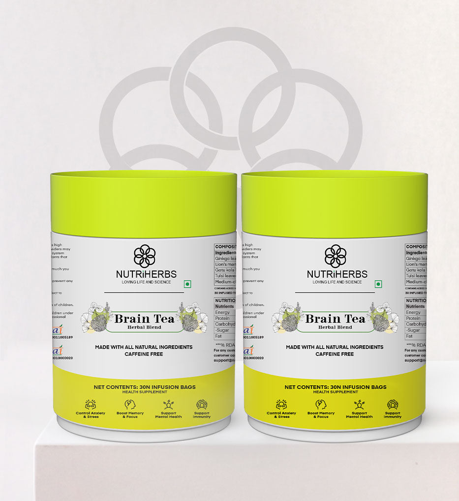 Nutriherbs Brain Tea (Infusion Bags) - 30 bags - Swadesii